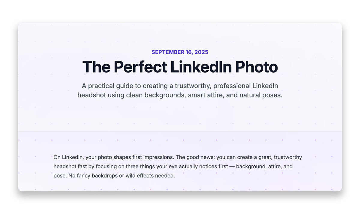 The Perfect LinkedIn Photo | AI Business Headshots