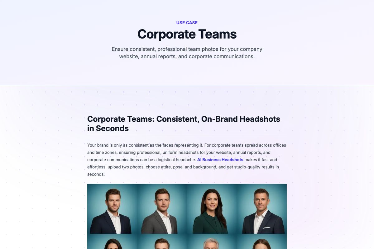 Corporate Teams | AI Business Headshots